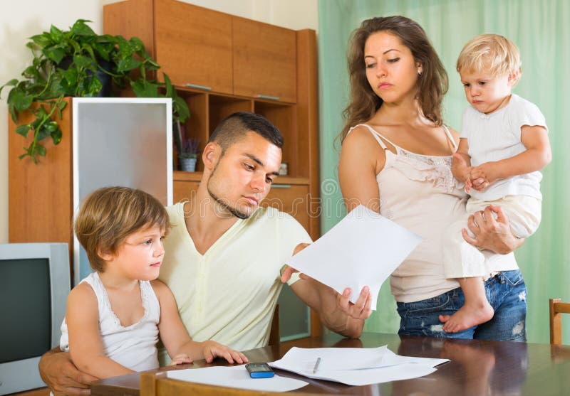Parents with Children Having Quarrel Stock Photo - Image of european ...