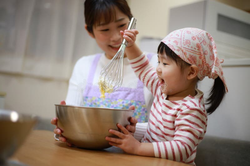 Parents and Children Making Sweets Stock Image - Image of kitchen ...