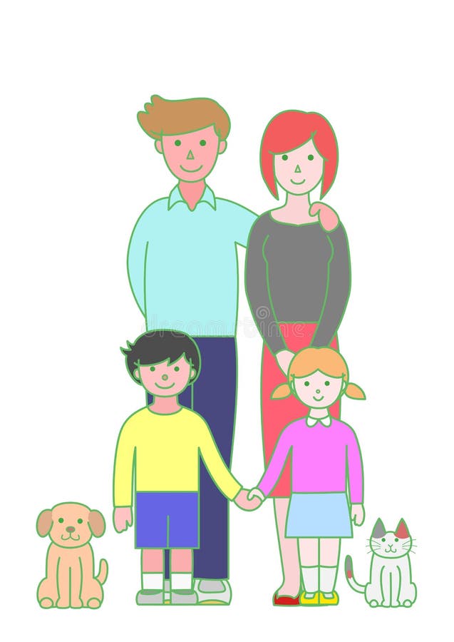 Parents and children stock vector. Illustration of smile - 48507650