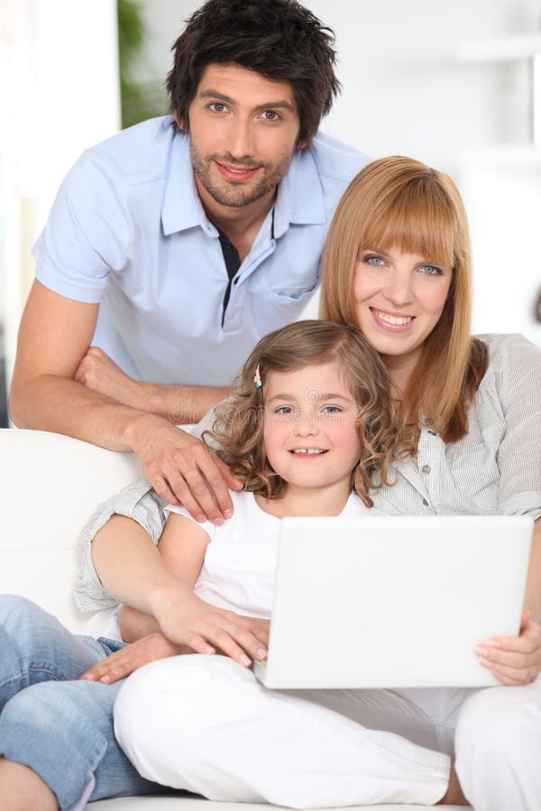Parents and daughter stock photo. Image of home, female - 29877182