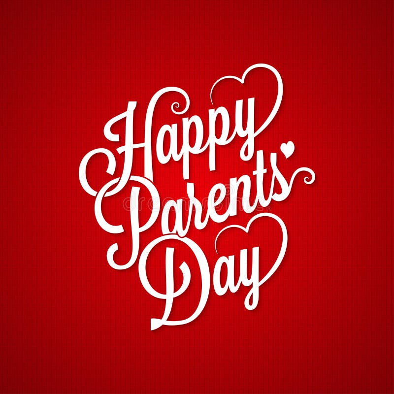Parents Day Vintage Lettering Background Stock Vector - Illustration of ...
