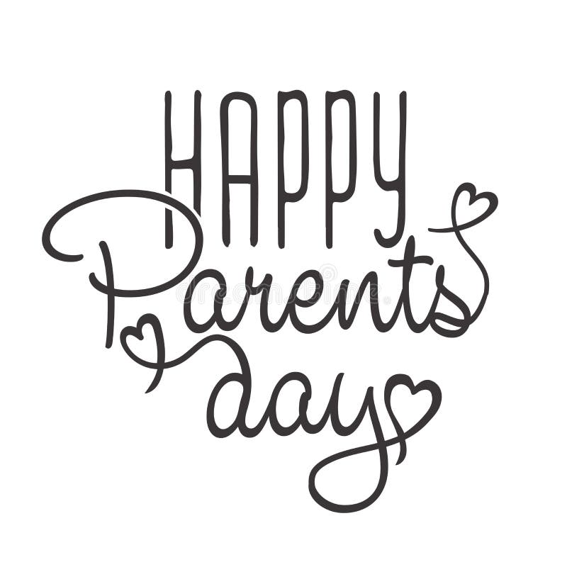 Parents Day Vintage Lettering Background Stock Vector - Illustration of ...