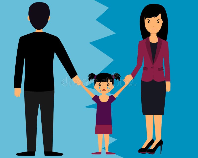 Child S Drawing Of Parents Fighting Stock Illustration - Illustration ...