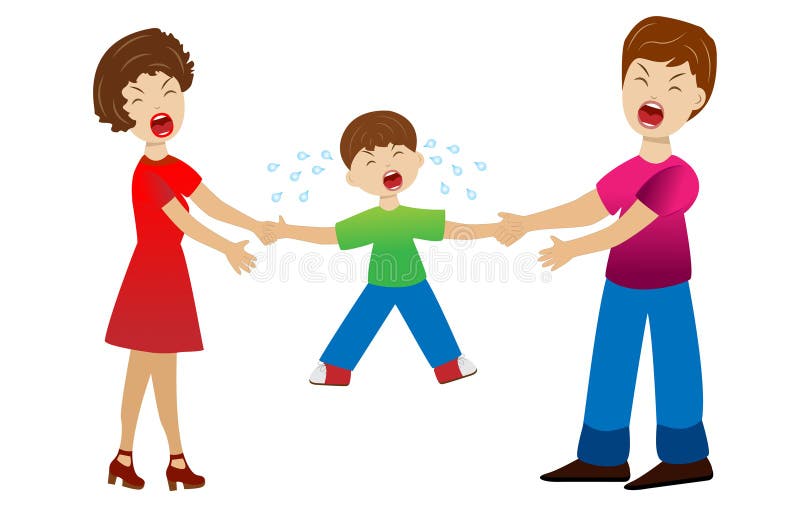 Parents Divide a Child by a White Background Stock Vector ...