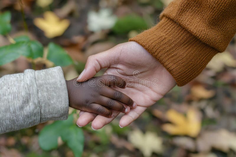 Parents Hand Guiding Child Small Hand, Conveying Safety and Support ...
