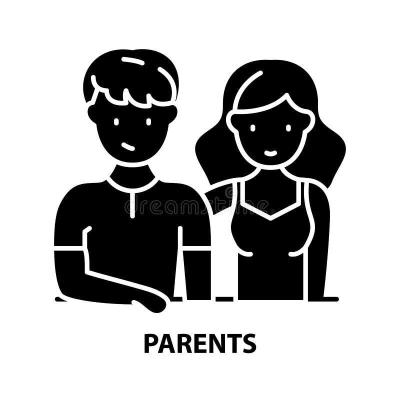Parents Icon, Black Vector Sign with Editable Strokes, Concept ...