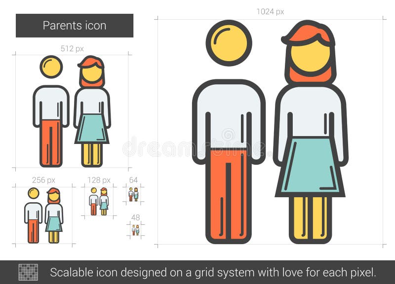 Parents line icon. stock vector. Illustration of family - 80697260