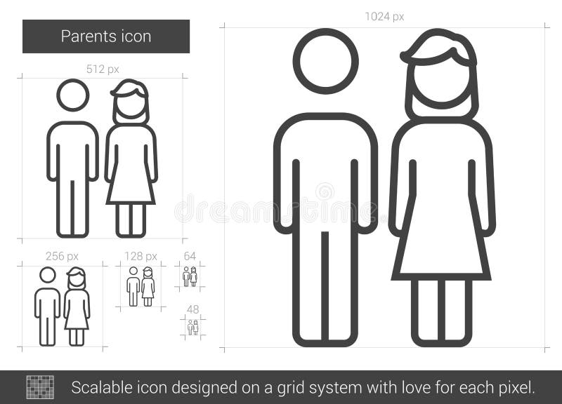 Parents line icon. stock vector. Illustration of friendship - 94419683