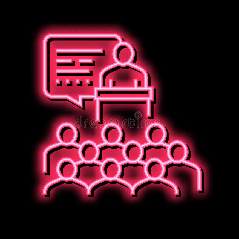 Parents Meeting Neon Glow Icon Illustration Stock Vector - Illustration ...