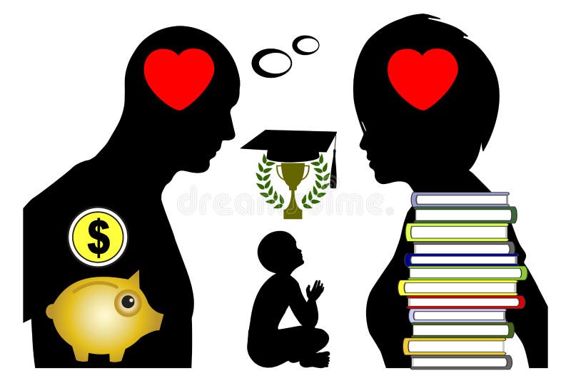 Parents Plan the Future Education of Their Child Stock Illustration ...