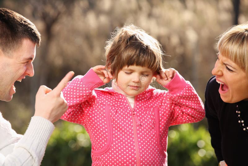 Parents Shouting at an Innocent Child in the Park Stock Photo - Image ...