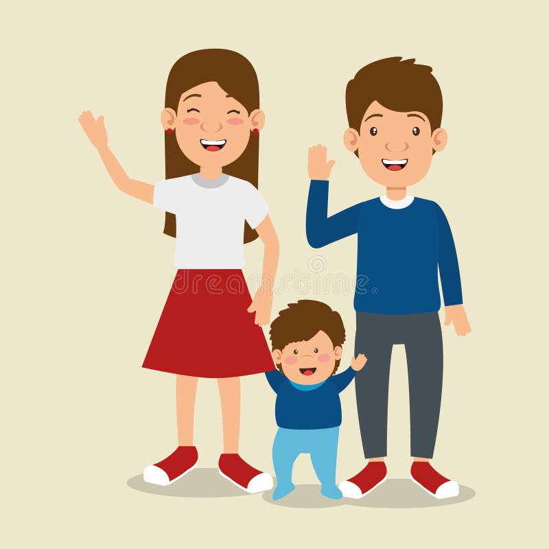 Parents with Son Avatars Characters Stock Vector - Illustration of ...
