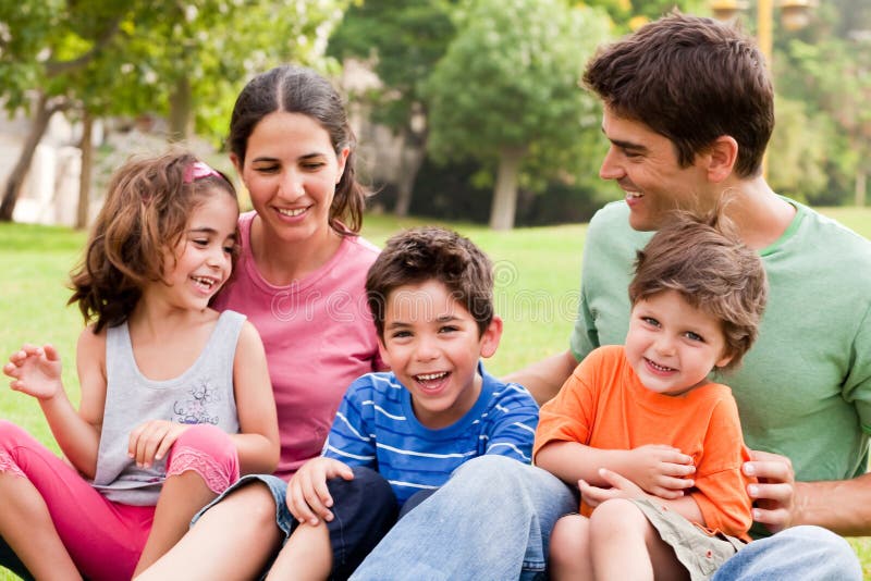 Parents Spending Good Time with Their Children Stock Image - Image of ...