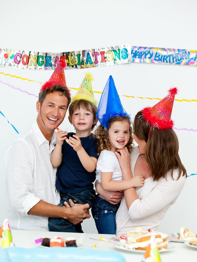Parents with Their Children at a Birthday Party Stock Photo - Image of ...