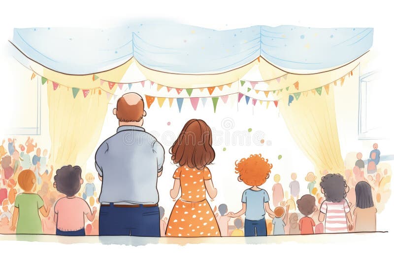 Parents Watching Children Perform at Recital Stock Image - Image of ...