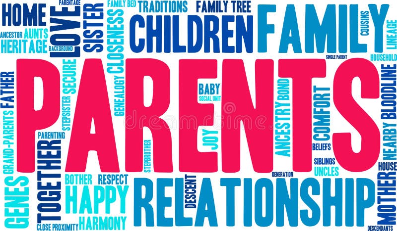 Parents Word Cloud stock vector. Illustration of bloodline - 108489177