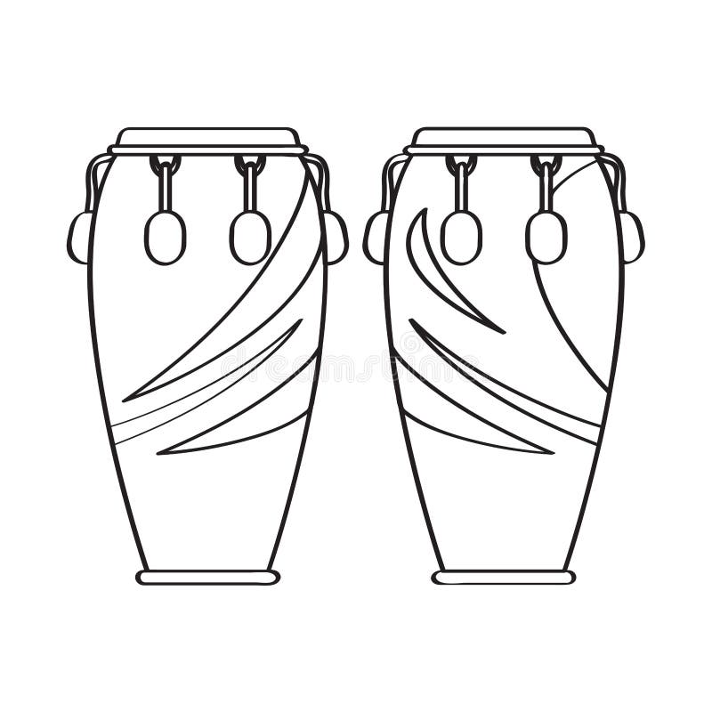 Pares De Cilindros Do Conga Instrumento Musical Ilustração do Vetor ...
