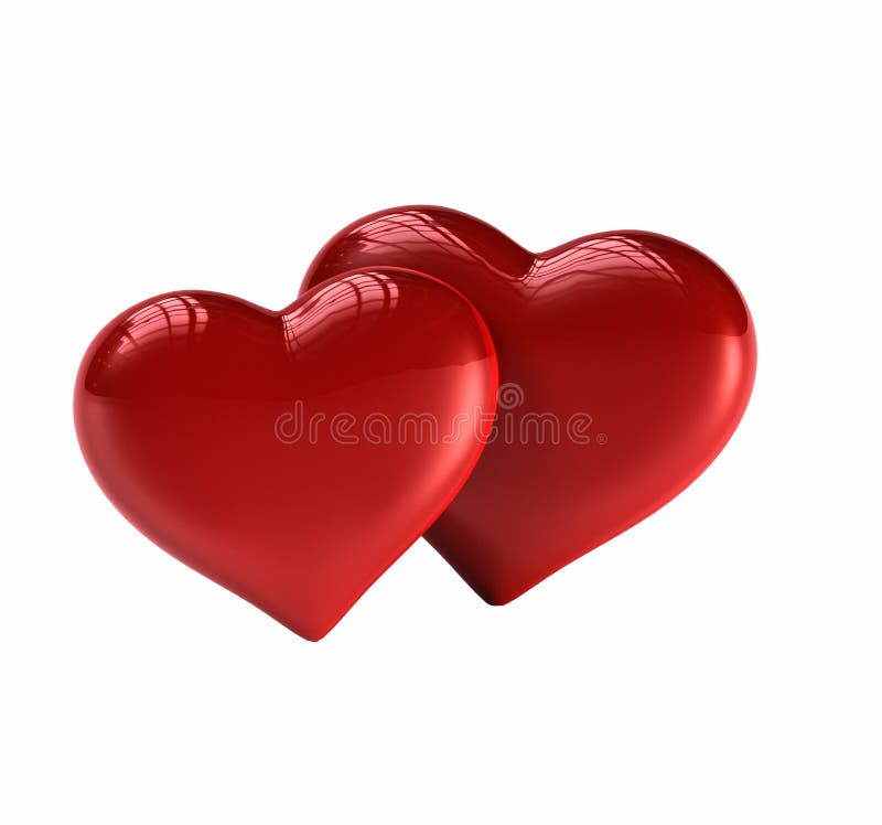 Dos corazones rojos stock de ilustración. Ilustración de valentina ...