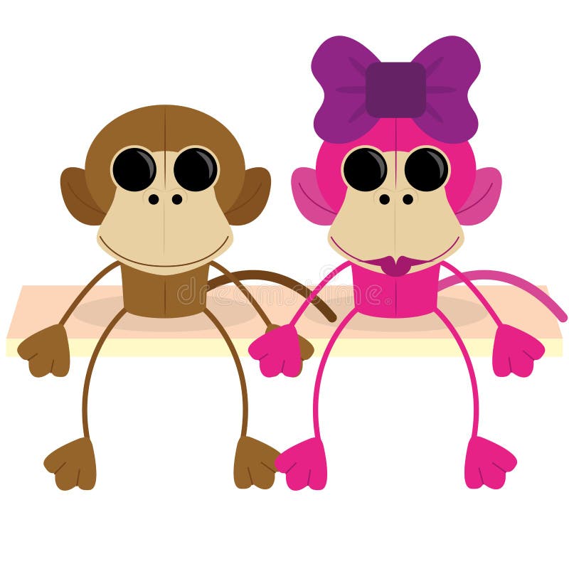 Pares De Los Personajes De Dibujos Animados Lindos Aislados Ilustración ...