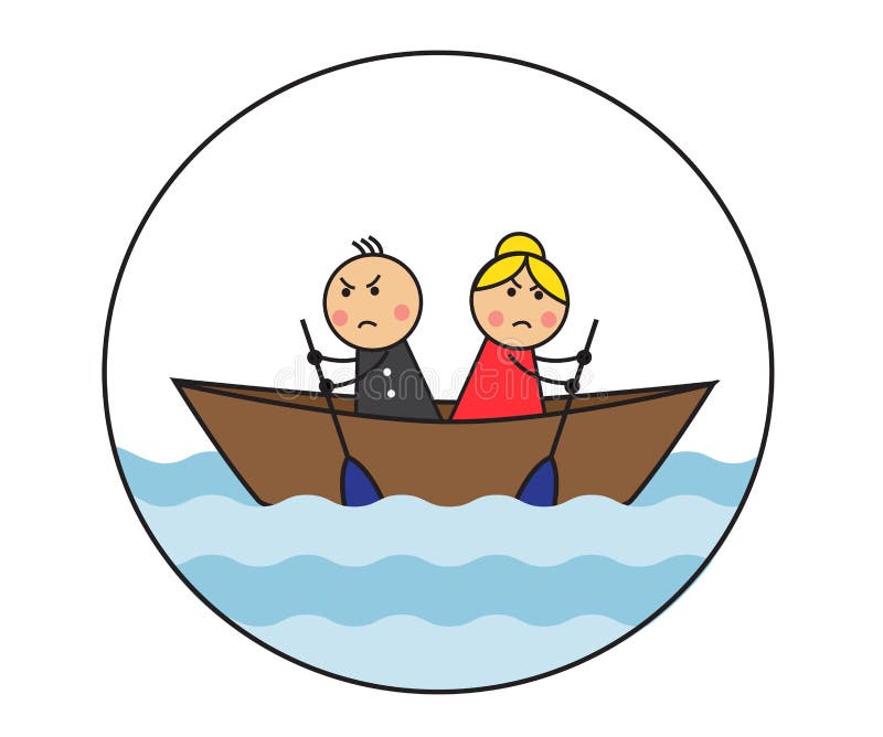 Casal De Desenho Animado a Discutir E a Brigar Ilustração do Vetor ...