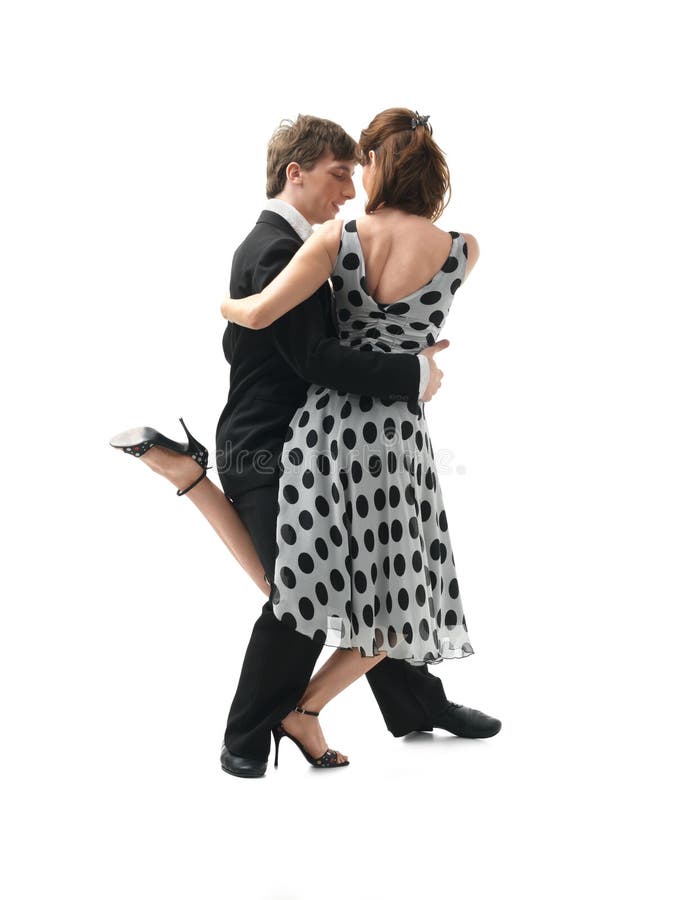 Pares Jovenes Que Bailan El Tango, Fondo Blanco Foto de archivo ...