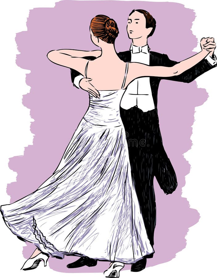 Pares que bailan el vals ilustración del vector. Ilustración de pares ...
