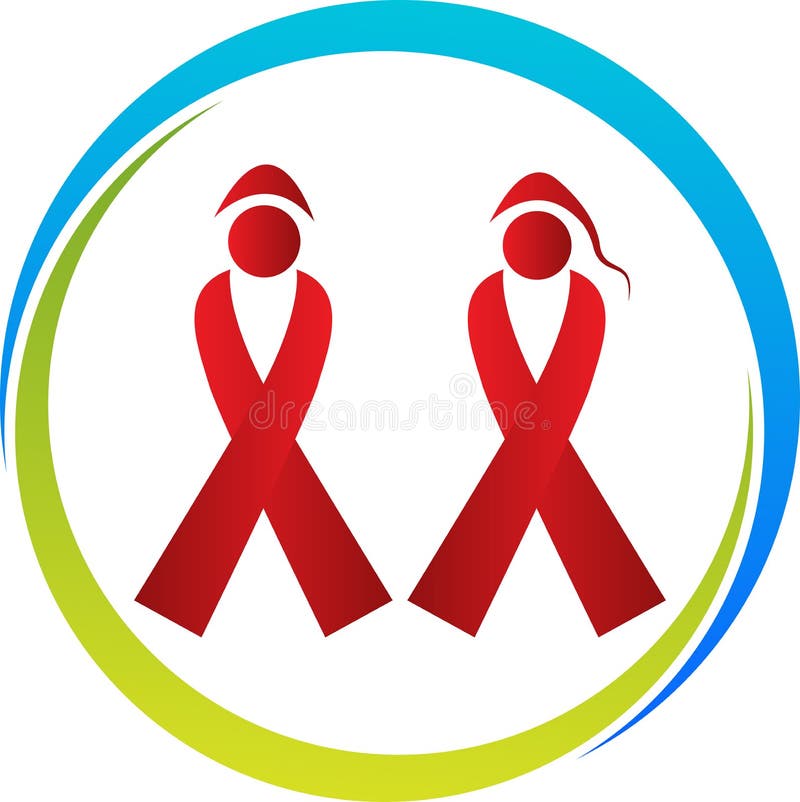 Símbolo SIDA Del VIH De La Cinta De La Forma Del Amor Ilustración del ...