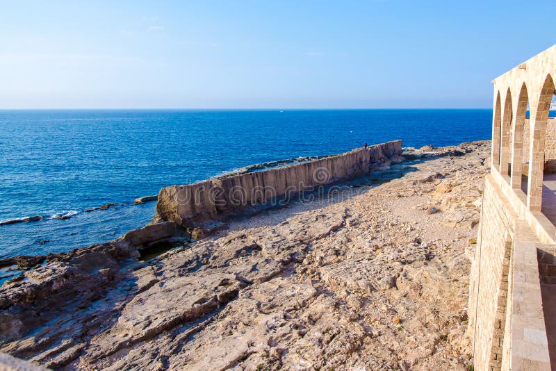Parete Fenicia Antica, In Batrun, Il Libano Immagine Stock - Immagine ...