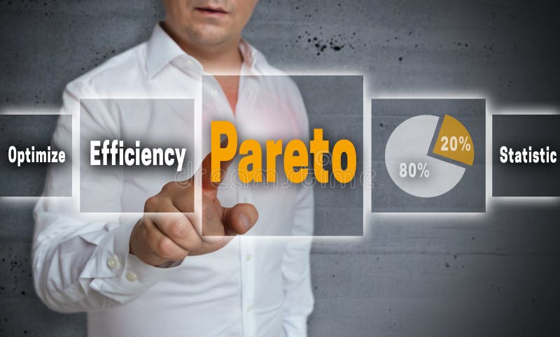Pareto Concept Background is Shown by Man Stock Image - Image of line ...