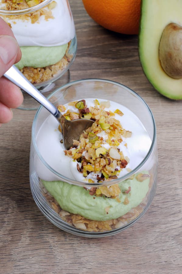 Parfait with avocado stock image. Image of cream, food - 54006089