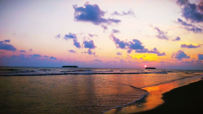 Pariaman Beach stock image. Image of afterglow, evening - 255961263