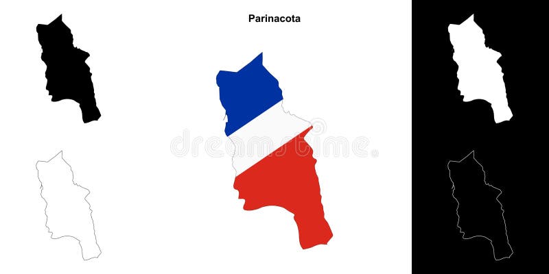 Parinacota outline map stock vector. Illustration of borders - 371575331