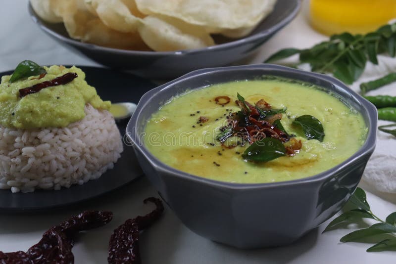 Parippu Curry, the First Course of Kerala Sadya. Boiled Moong Dal ...