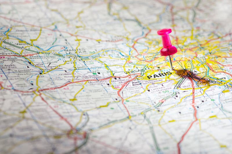 Pushpin in road map stock photo. Image of details, pinpointed - 11338074