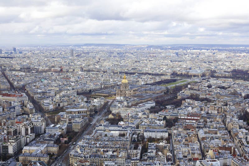 Paris aerial view. stock photo. Image of autumn, famous - 66046282