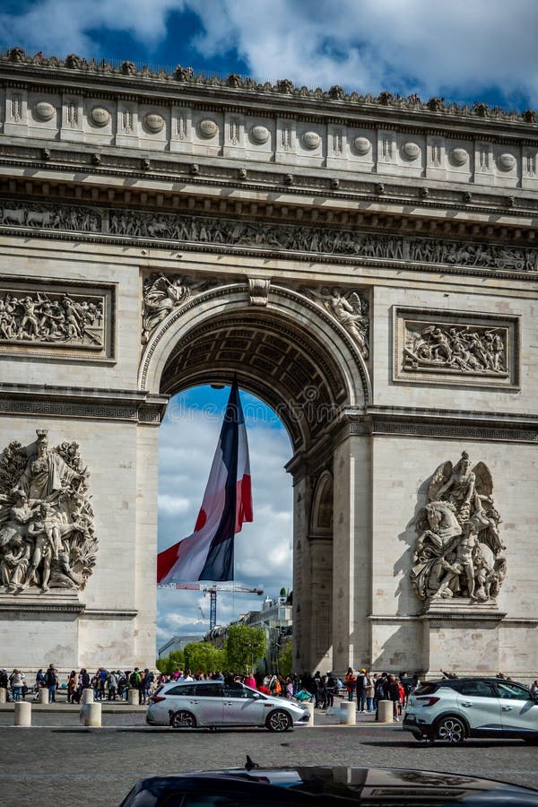 Paris Arc De Triomphe (Triumphal Arch) in Paris in a Summer Day ...