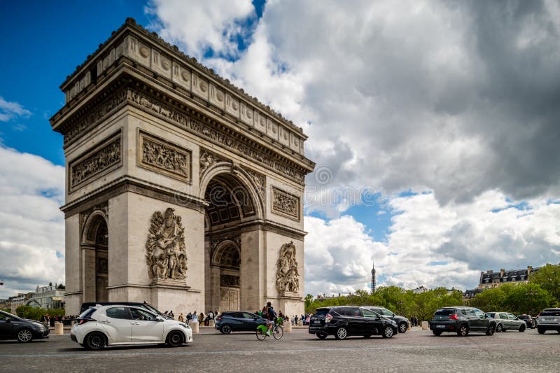Paris Arc De Triomphe (Triumphal Arch) in Paris in a Summer Day ...