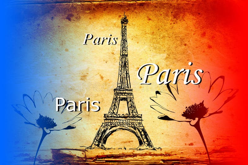 Paris Art Design Illustration Fun Project Stock Illustration ...