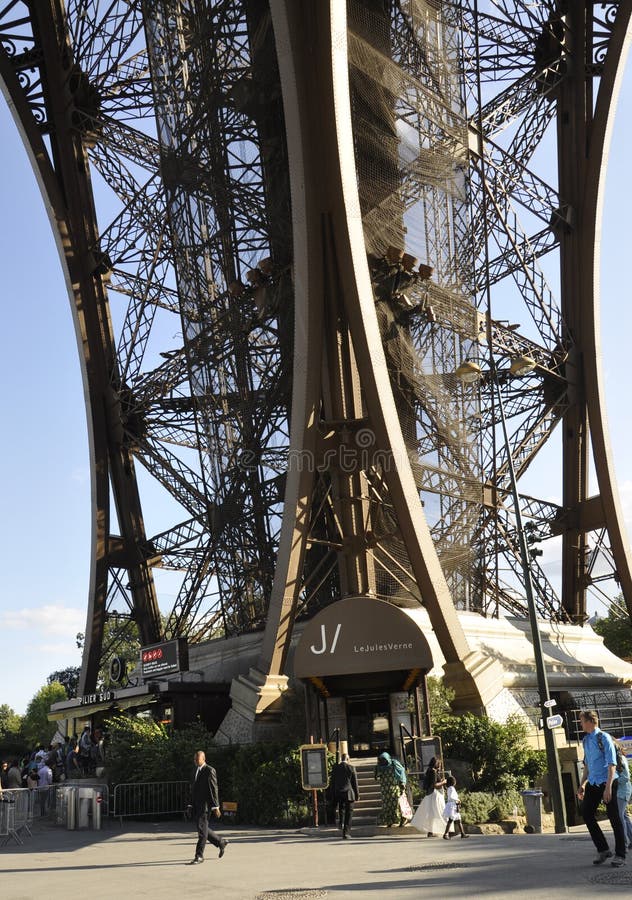 Paris,august 20-Pier of Eiffel Tower in Paris Editorial Photo - Image ...