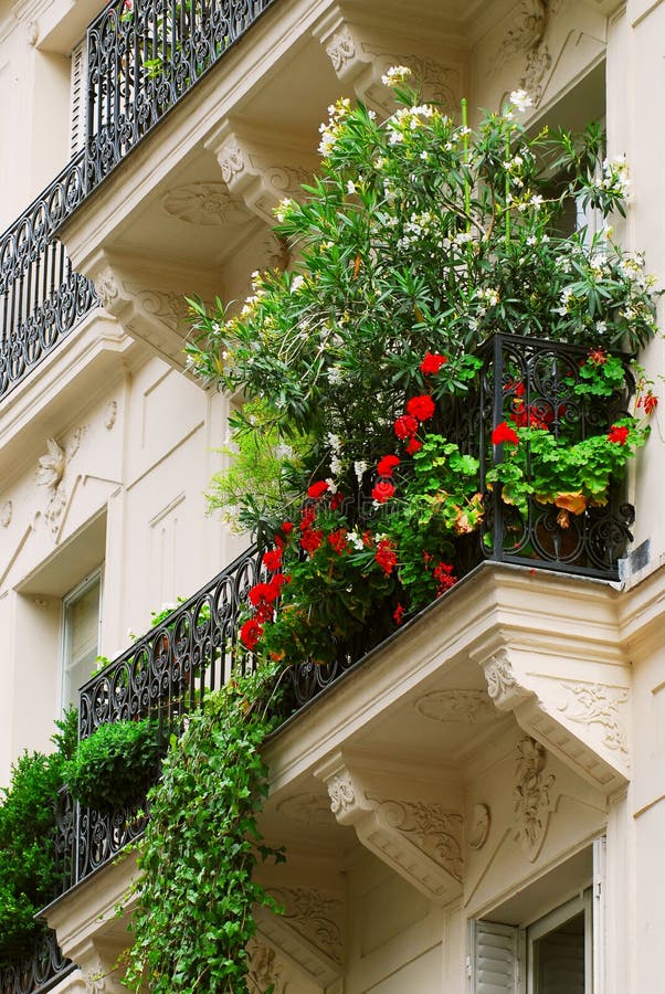 Paris balcony stock image. Image of flowers, destination - 2981461