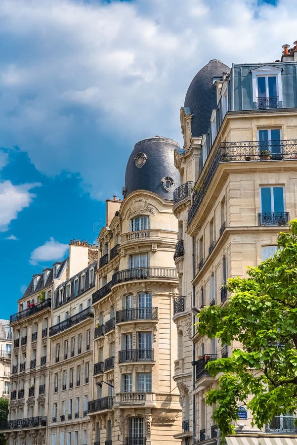 Paris, Beautiful Building, Typical Facade Stock Photo - Image of center ...