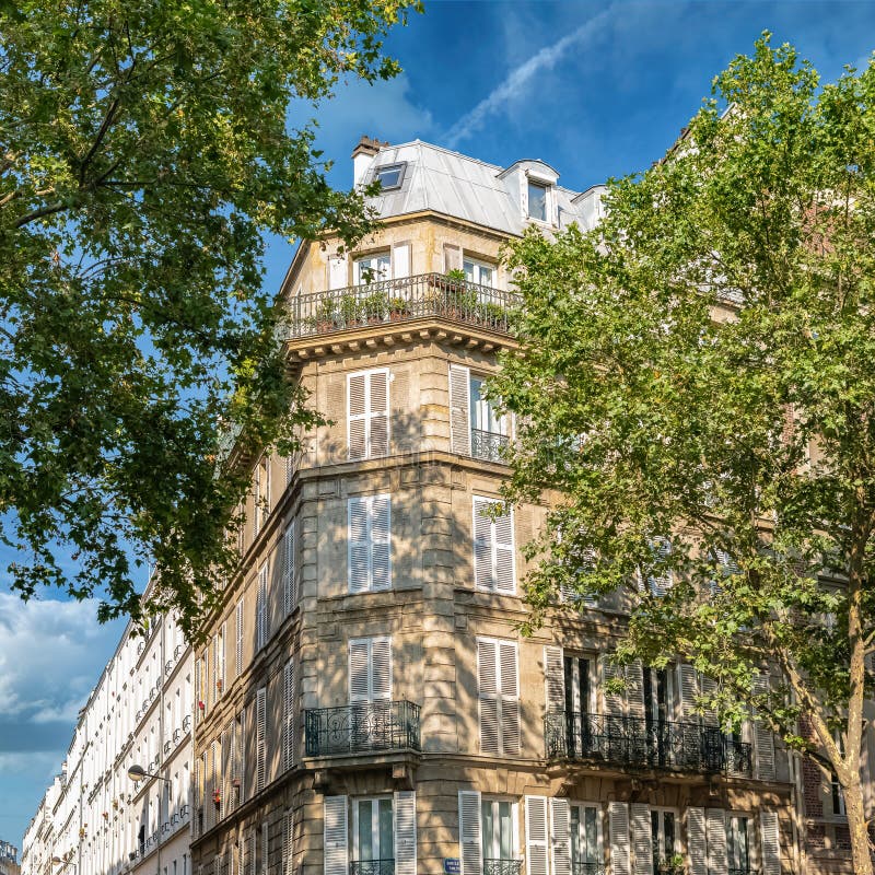 Paris, beautiful building stock photo. Image of house - 266050634