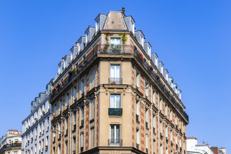 Paris, beautiful building stock photo. Image of haussmann - 217162210