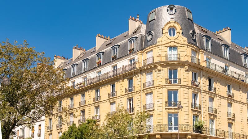 Paris, beautiful building stock image. Image of flat - 196158909