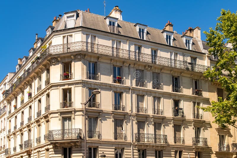 Paris, beautiful building stock image. Image of geometric - 196158925