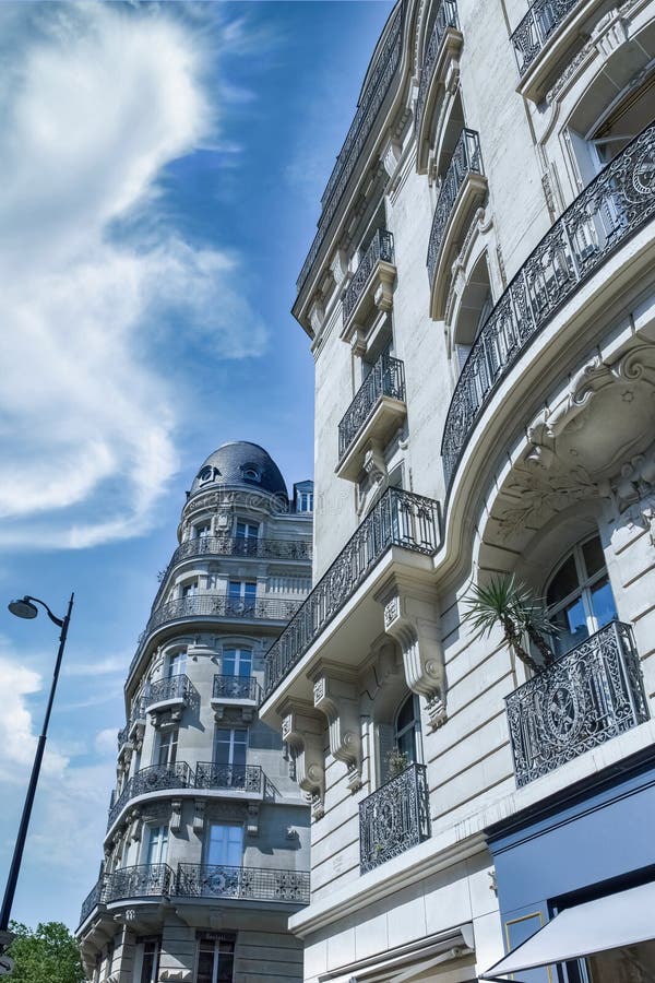 Paris, Beautiful Facades Rue De Babylone Stock Image - Image of ...