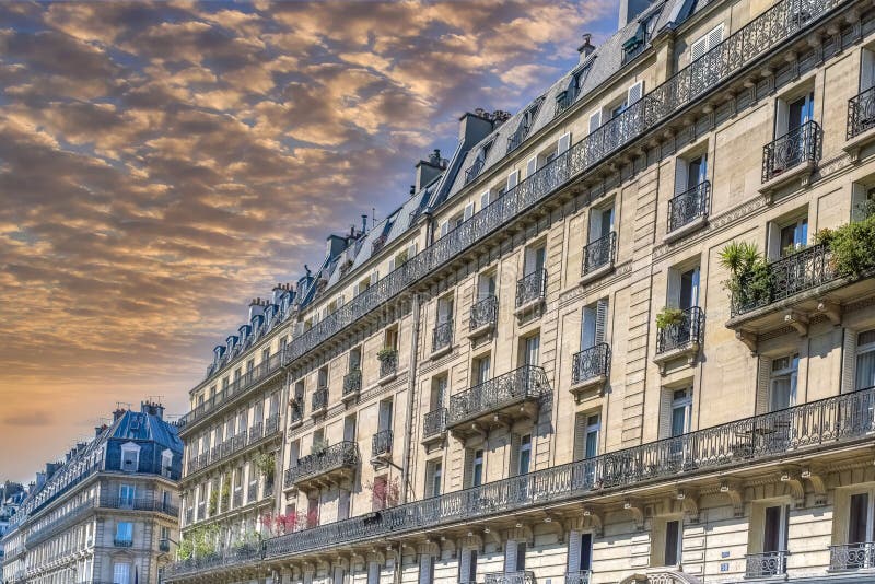 Paris, Beautiful Facades Rue De Sevres Stock Image - Image of famous ...