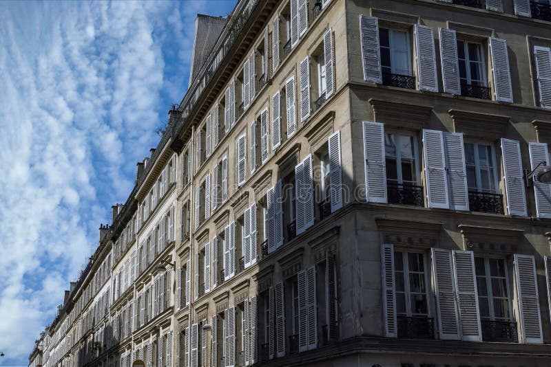 Paris, Beautiful Facades Rue De Sevres Stock Photo - Image of famous ...