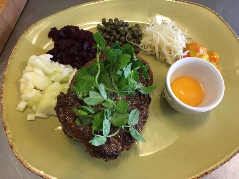 Paris beef stock photo. Image of dish, paris, hotel, eggyolk - 91090716