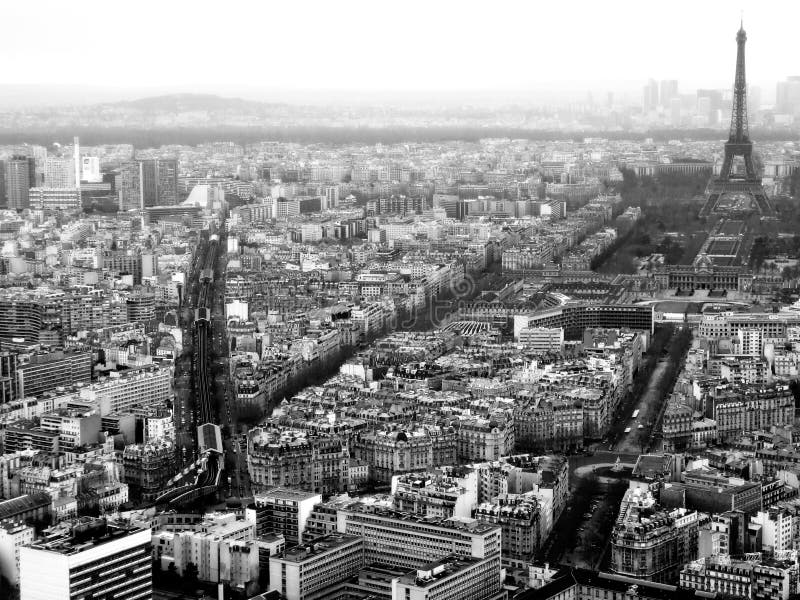 Paris Black and White, View from Above Editorial Photo - Image of ...
